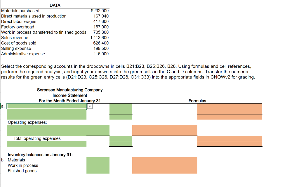 Solved Financial statements of a manufacturing firm The | Chegg.com