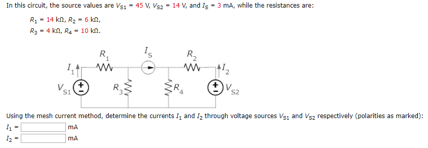 Solved In this circuit, the source values are VS1 = 45 V, | Chegg.com