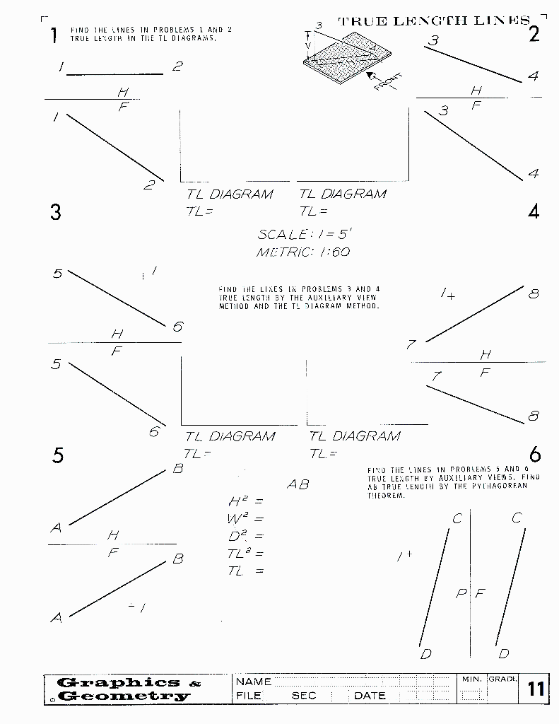 7 FIND THE LINES IN PROBLEMS 1 AND 2 TRUE LEVOTH IN | Chegg.com