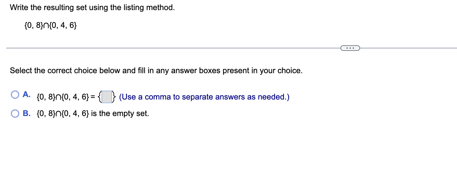 Solved Write the resulting set using the listing method. | Chegg.com