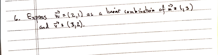 Solved linear combination of a 1,3) a 6. Express ~= (2, 1) | Chegg.com