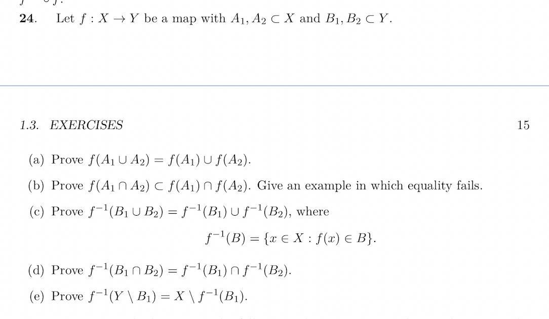 Solved 24. Let f :X + Y be a map with A1, A2 CX and B1, B2 | Chegg.com