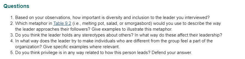 Solved 9.4 Observational Exercise Diversity and Inclusion | Chegg.com