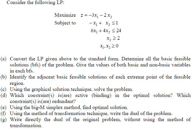 Solved Consider the following LP: Maximize Subject to | Chegg.com