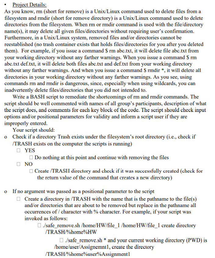 Solved Deliverable script: safe_remove.sh Brief description: | Chegg.com
