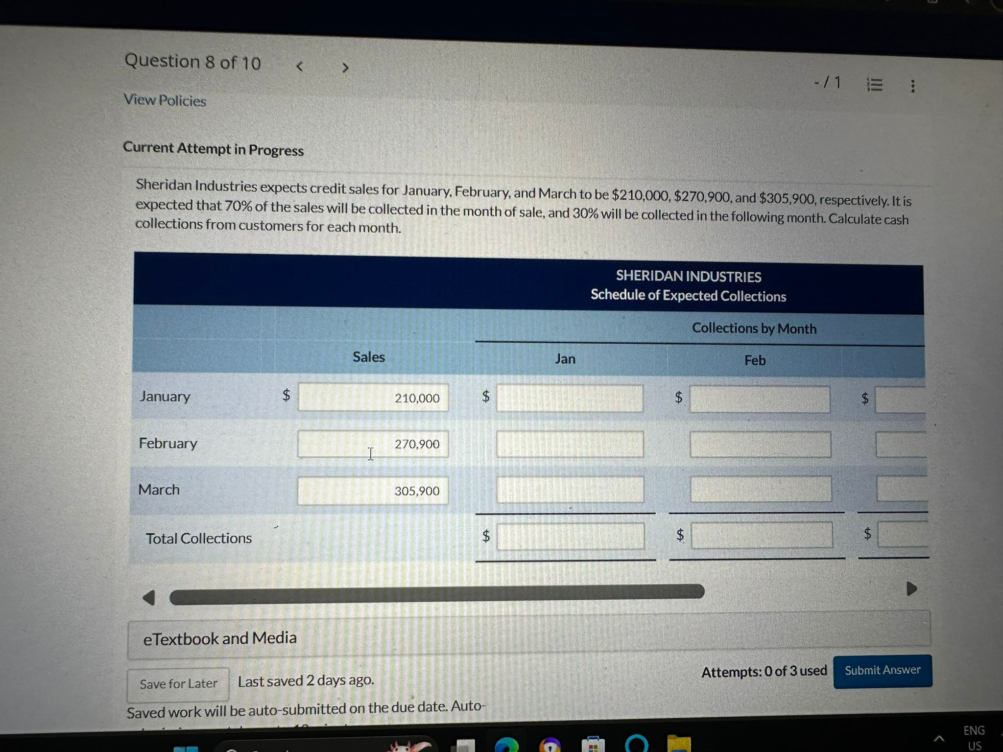 Solved Question 8 ﻿of 10 View PoliciesCurrent Attempt in | Chegg.com
