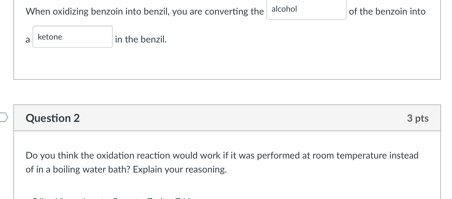Solved When oxidizing benzoin into benzil, you are | Chegg.com
