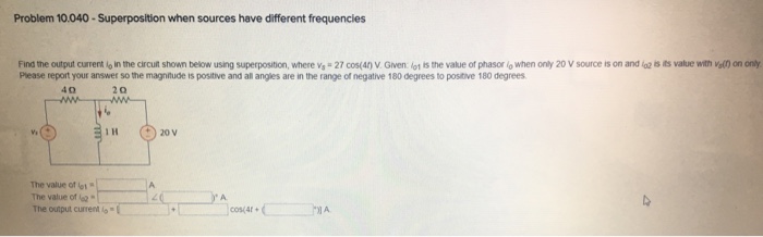 Solved Problem 10.040-Superposition when sources have | Chegg.com