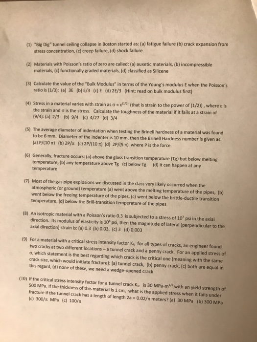 Solved (1) "Big Dig" tunnel ceiling collapse in Boston | Chegg.com