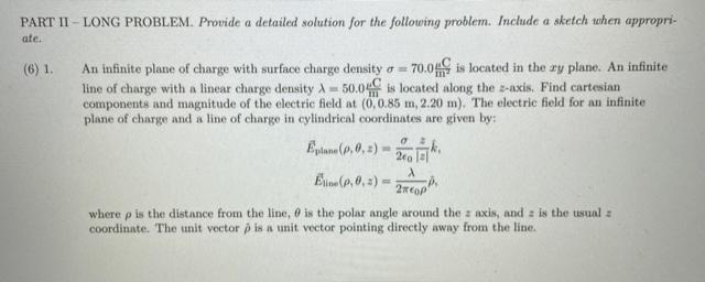 Solved PART II - LONG PROBLEM. Provide a detailed solution | Chegg.com