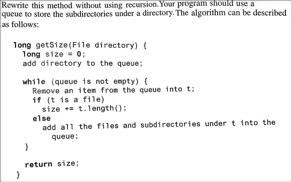Solved Rewrite this method without using recursion. Your | Chegg.com