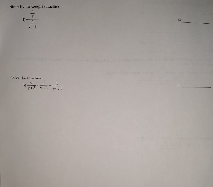 Solved Simplify the complex fraction. Solve the equation | Chegg.com