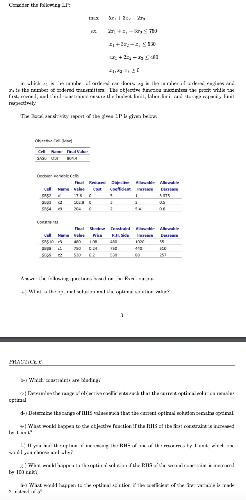 Solved Consider the following LP: max s.t. | Chegg.com