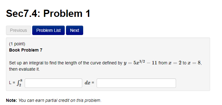 Solved Sec7.4: Problem 1 Previous Problem List Next (1 | Chegg.com