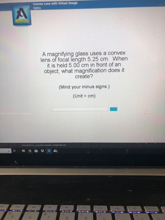 Solved Convex Lens with Virtual Image Optics A magnifying | Chegg.com