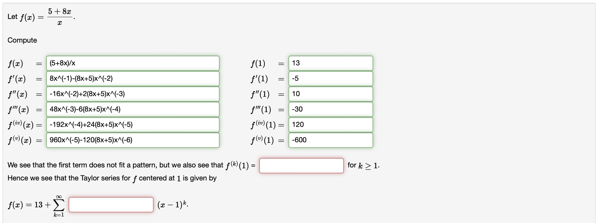 Solved Let f(x)=x5+8x. Compute | Chegg.com