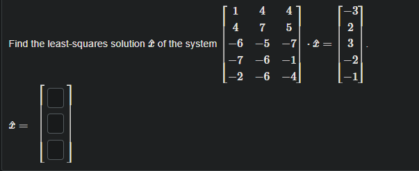 Solved Find the least-squares solution x^ of the system | Chegg.com