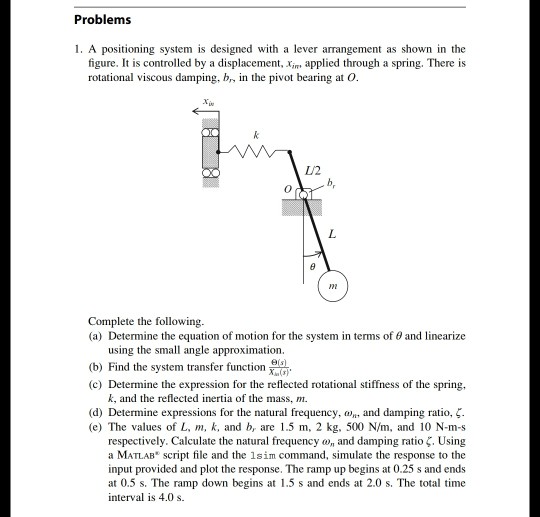 Solved Problems 1. A positioning system is designed with a | Chegg.com