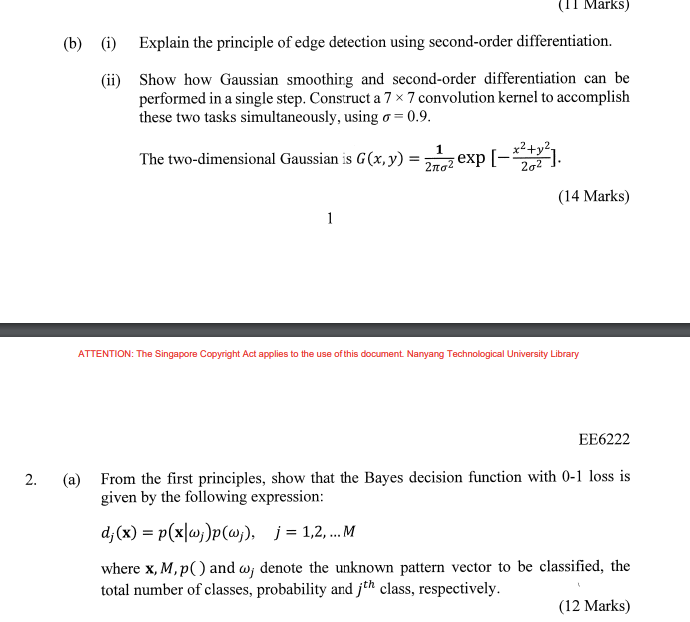 (b) (i) ﻿Explain the principle of edge detection | Chegg.com