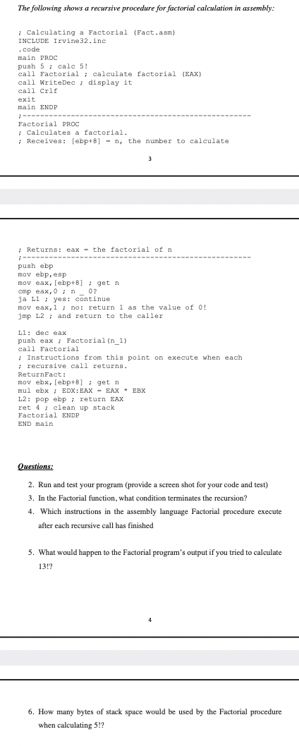 Solved - Review: The first time the factorial function is | Chegg.com