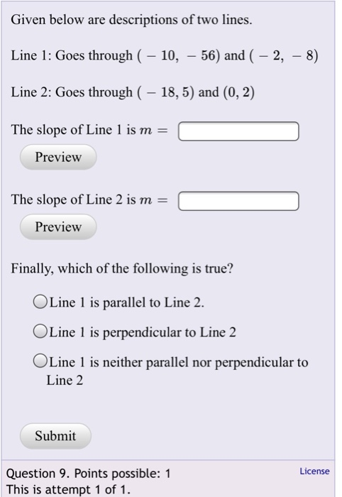 Solved Find an equation y-mx + b for the line whose graph is | Chegg.com