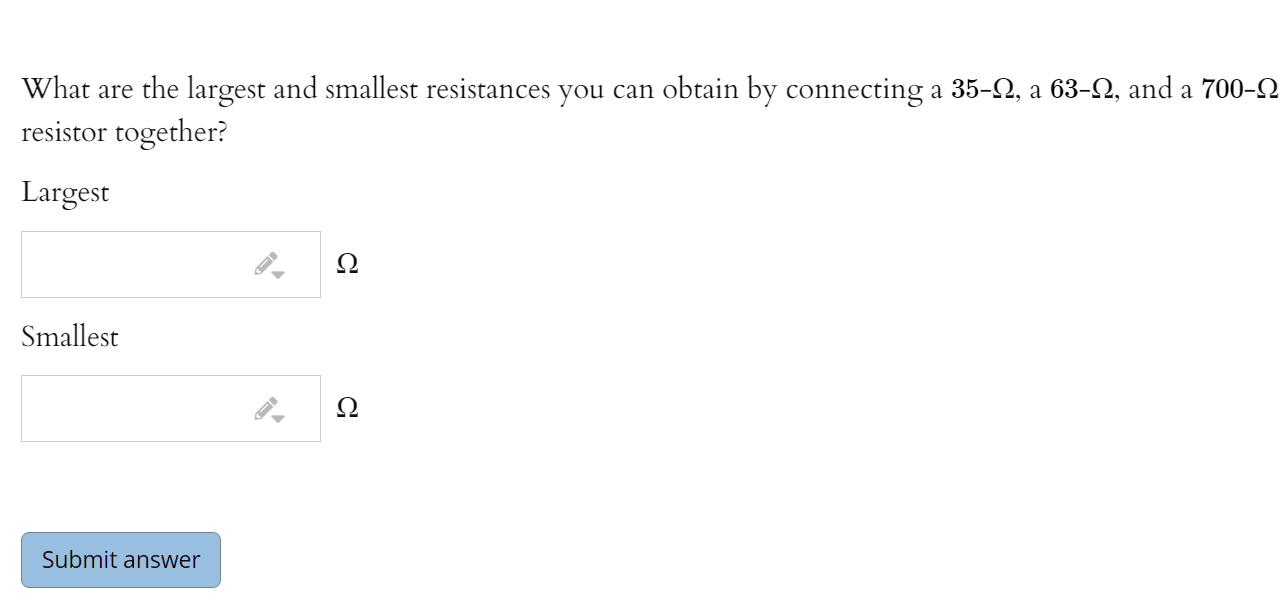 Solved What are the largest and smallest resistances you can | Chegg.com