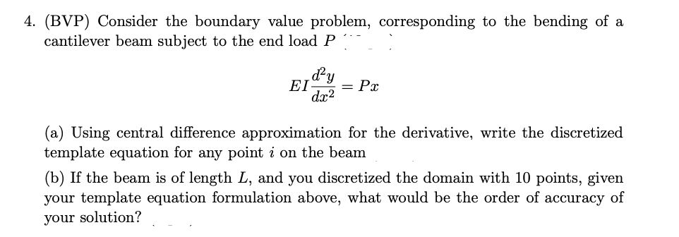 4. (BVP) Consider the boundary value problem, | Chegg.com