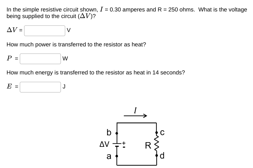 Solved In the simple resistive circuit shown, I=0.30 amperes | Chegg.com
