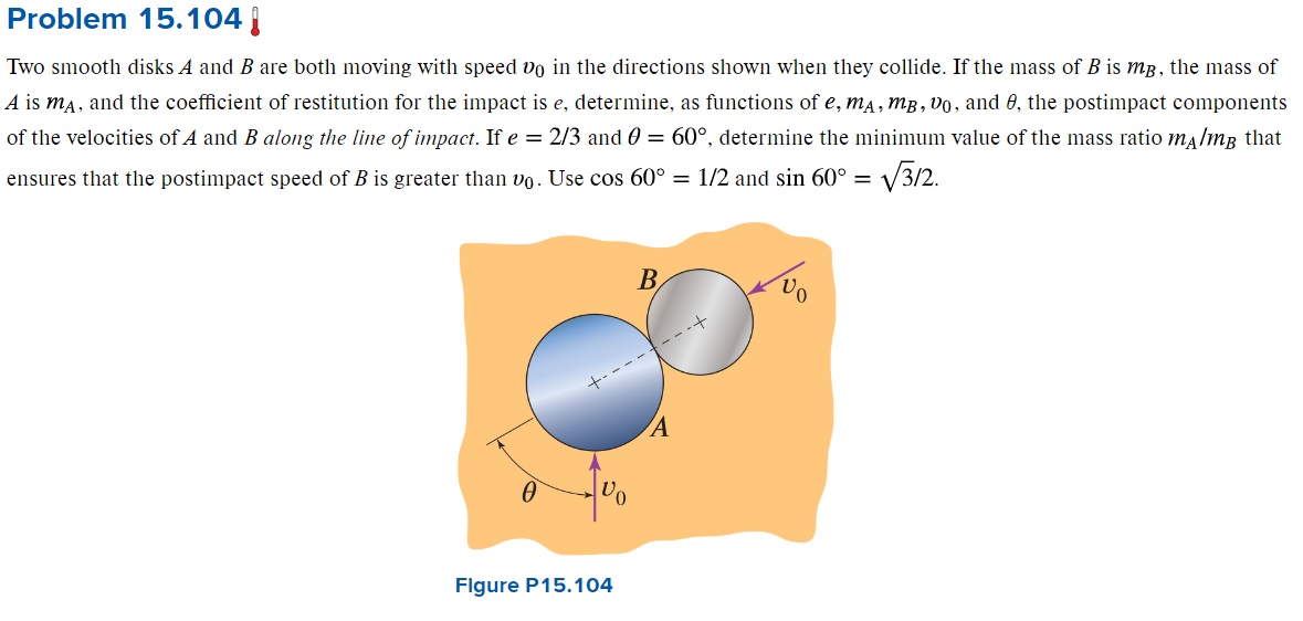 Solved Two smooth disks A and B are both moving with speed | Chegg.com