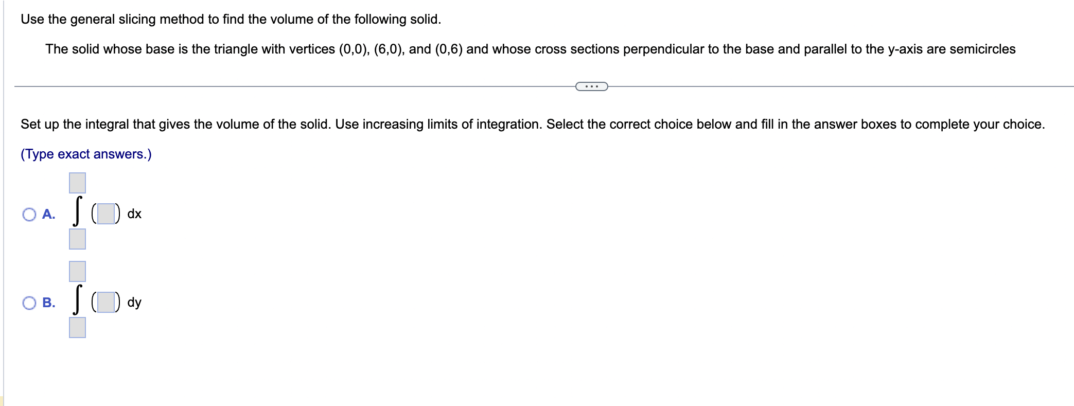 Solved Use the general slicing method to find the volume of | Chegg.com