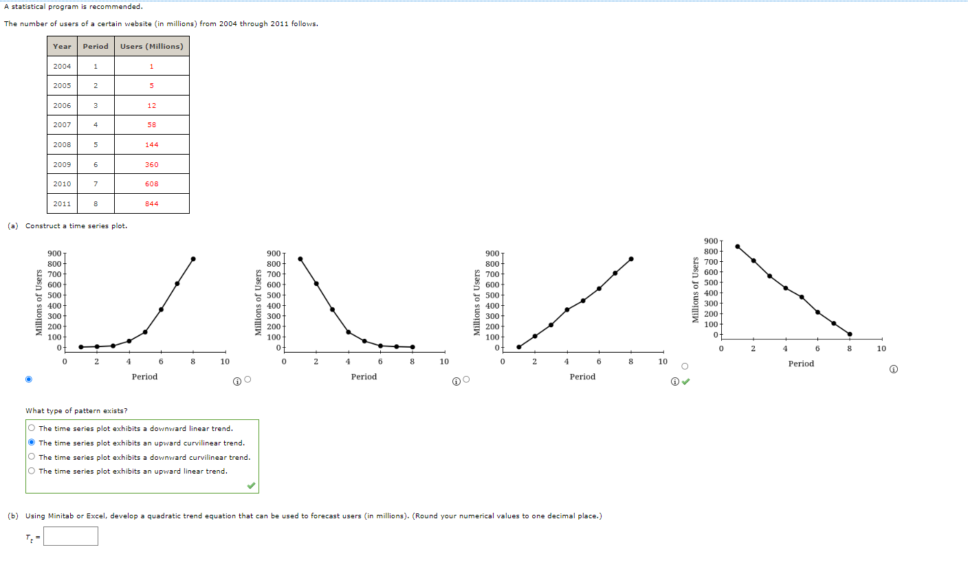 Solved A statistical program is recommended.The number of | Chegg.com