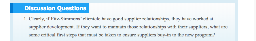 Solved Discussion Questions 1. Clearly, if Fitz-Simmons' | Chegg.com