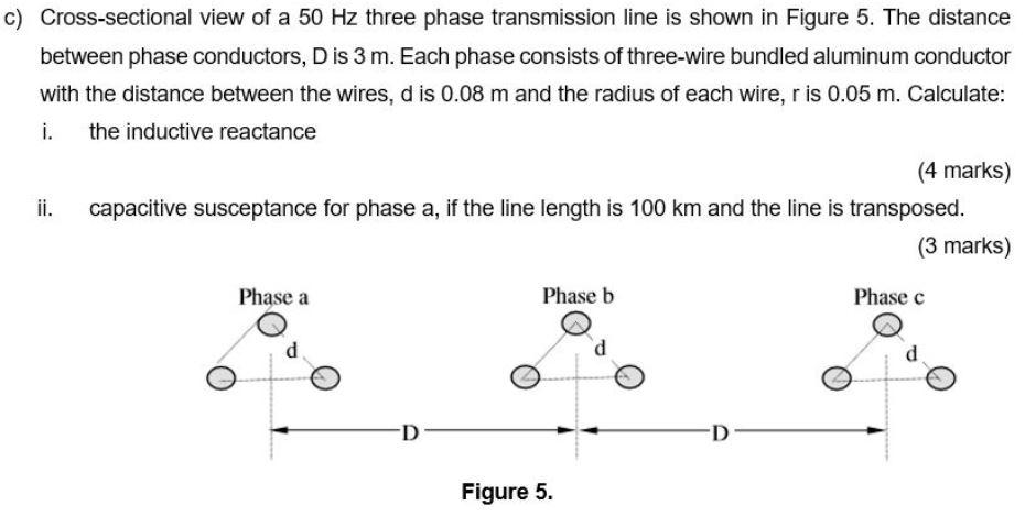 Solved c) Cross-sectional view of a 50 Hz three phase | Chegg.com