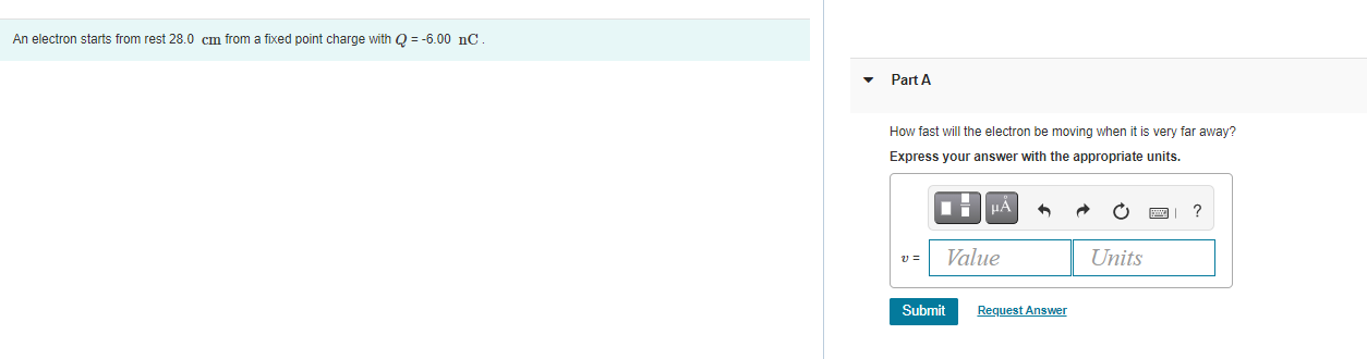 Solved An electron starts from rest 28.0 cm from a fixed | Chegg.com