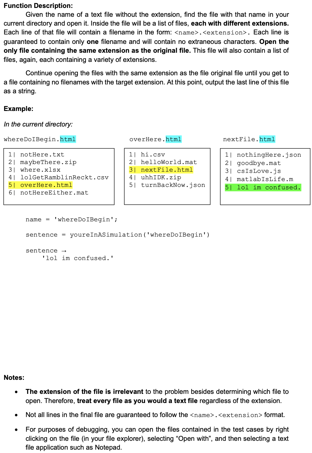 Function Description: Given the name of a text file | Chegg.com