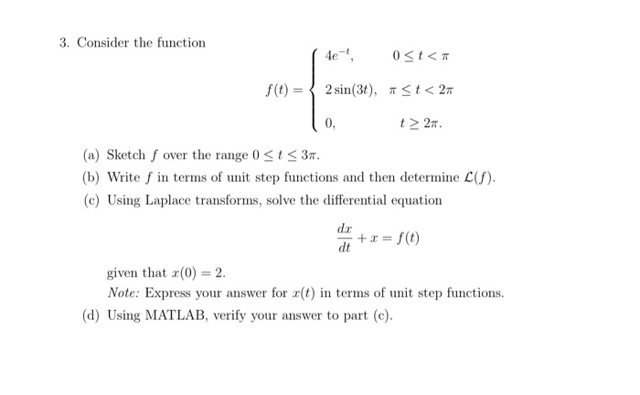Solved 3. Consider the function 4e- 0 2. (a) Sketch f over | Chegg.com