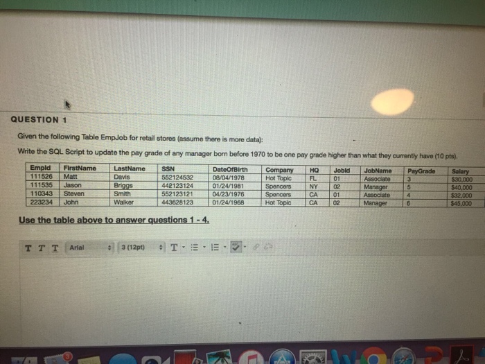 Solved SQL: Retrieve the average salary | Chegg.com