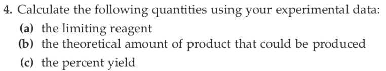 Solved 4. Calculate the following quantities using your | Chegg.com