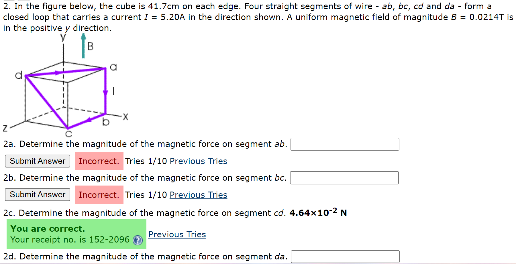 Solved 2. In the figure below, the cube is 41.7cm on each | Chegg.com