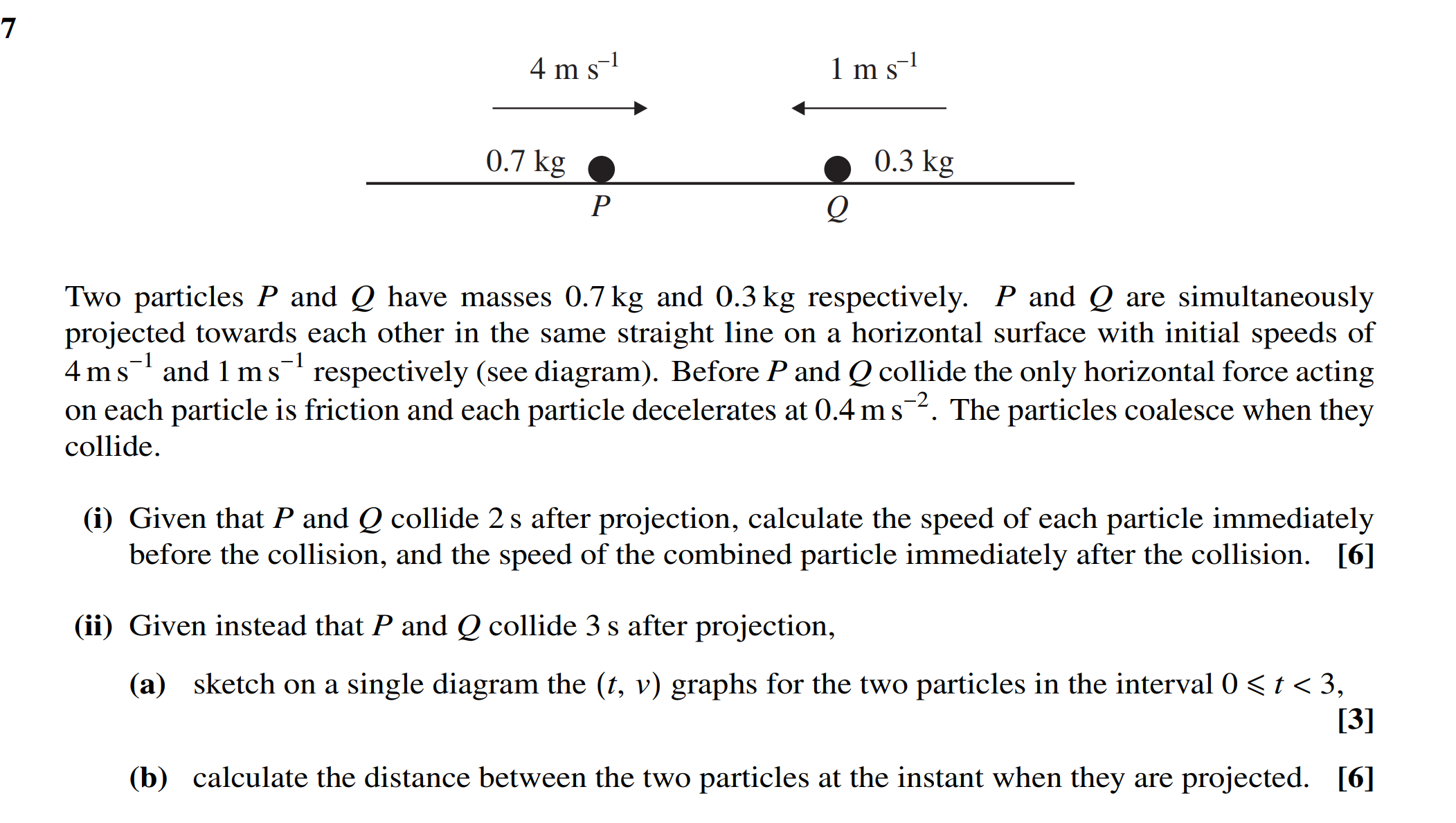Solved Two particles P ﻿and Q ﻿have masses 0.7kg ﻿and 0.3kg | Chegg.com