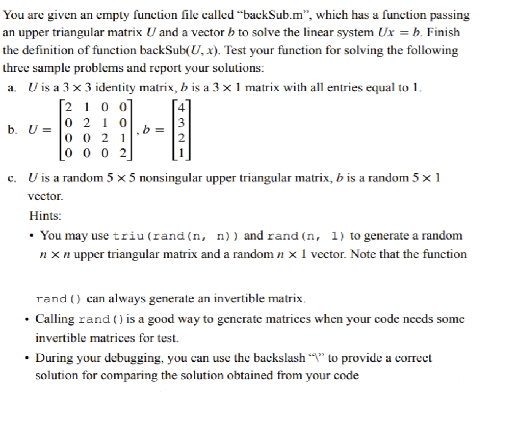 Solved You are given an empty function file called | Chegg.com