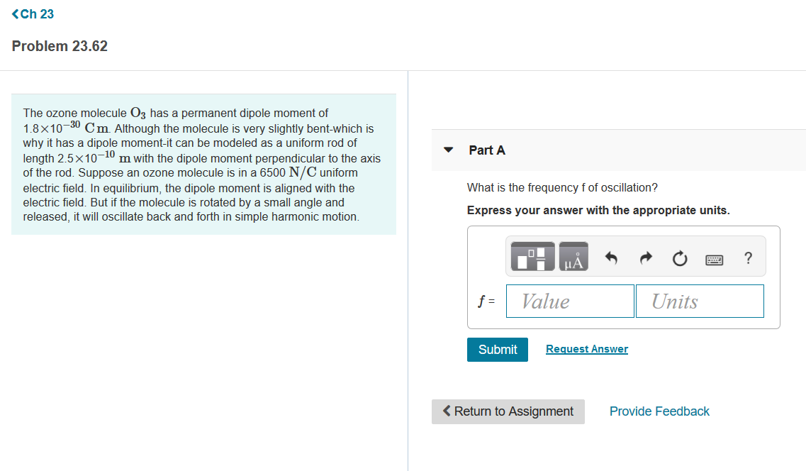 Solved The ozone molecule O3 has a permanent dipole moment | Chegg.com