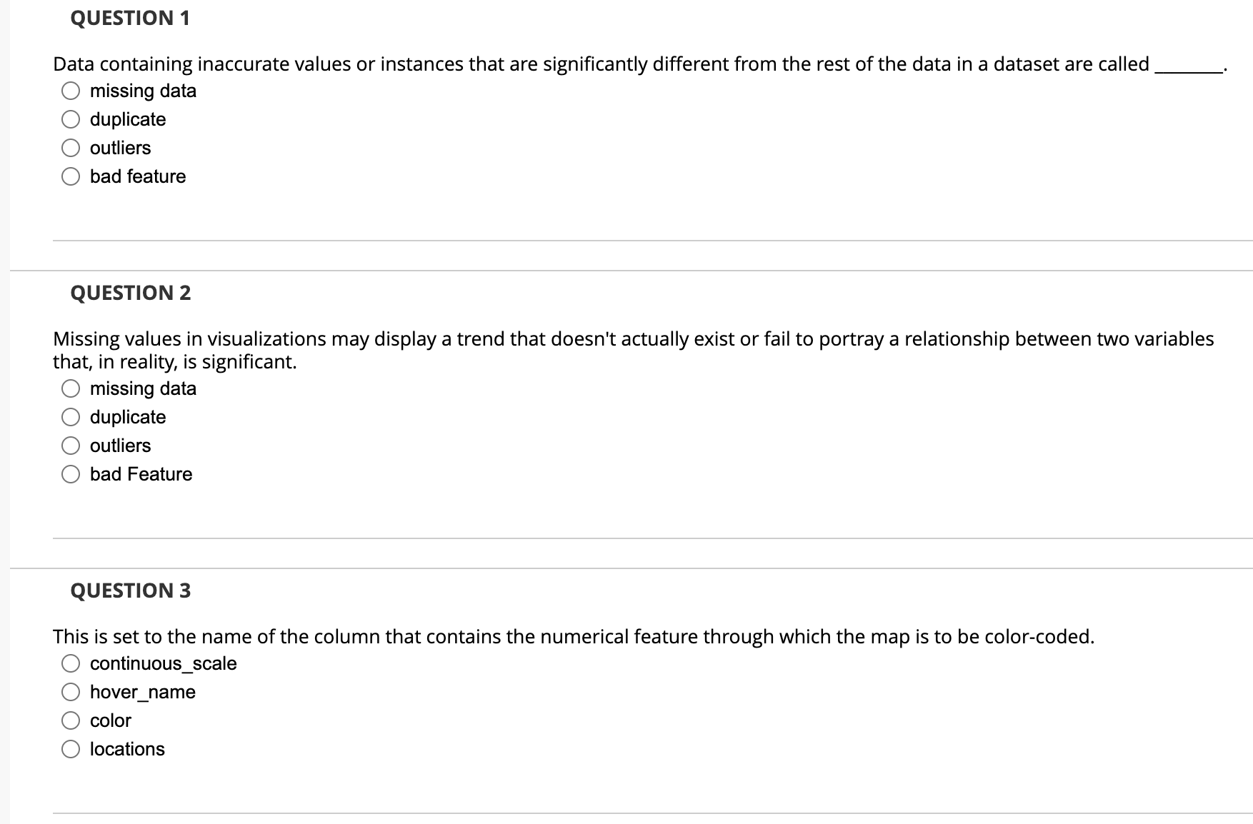 Solved Data containing inaccurate values or instances that | Chegg.com