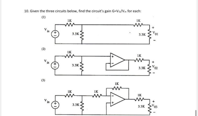 Solved Given the three circuits above, find the circuits | Chegg.com
