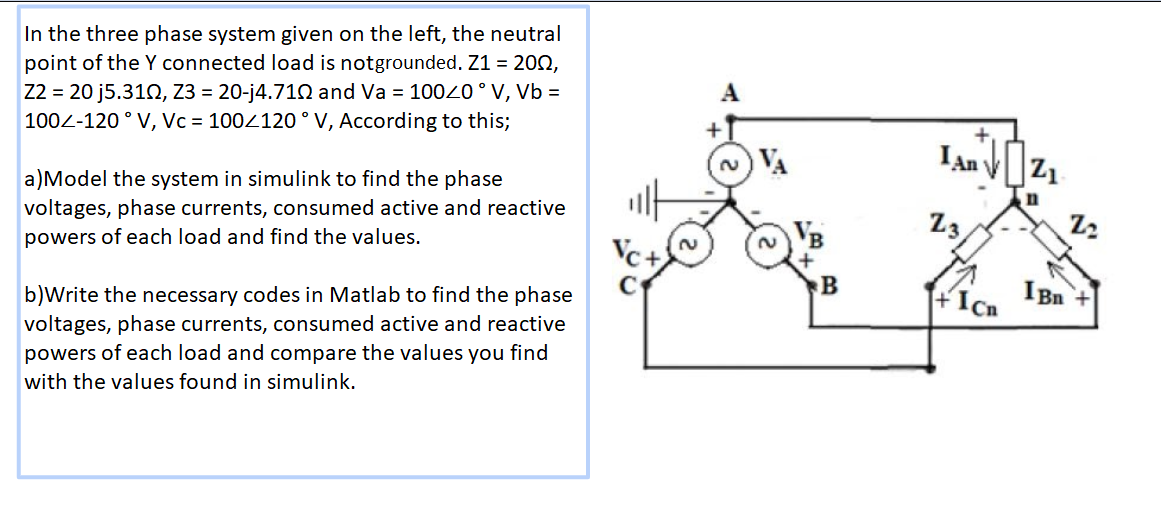 Solved In the three phase system given on the left, the | Chegg.com