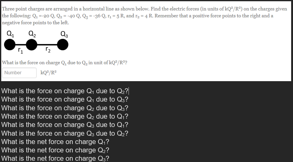 Solved Three point charges are arranged in a horizontal line | Chegg.com