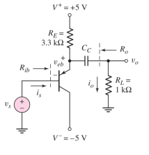 Solved The BJT parameters of the amplifier given in the | Chegg.com
