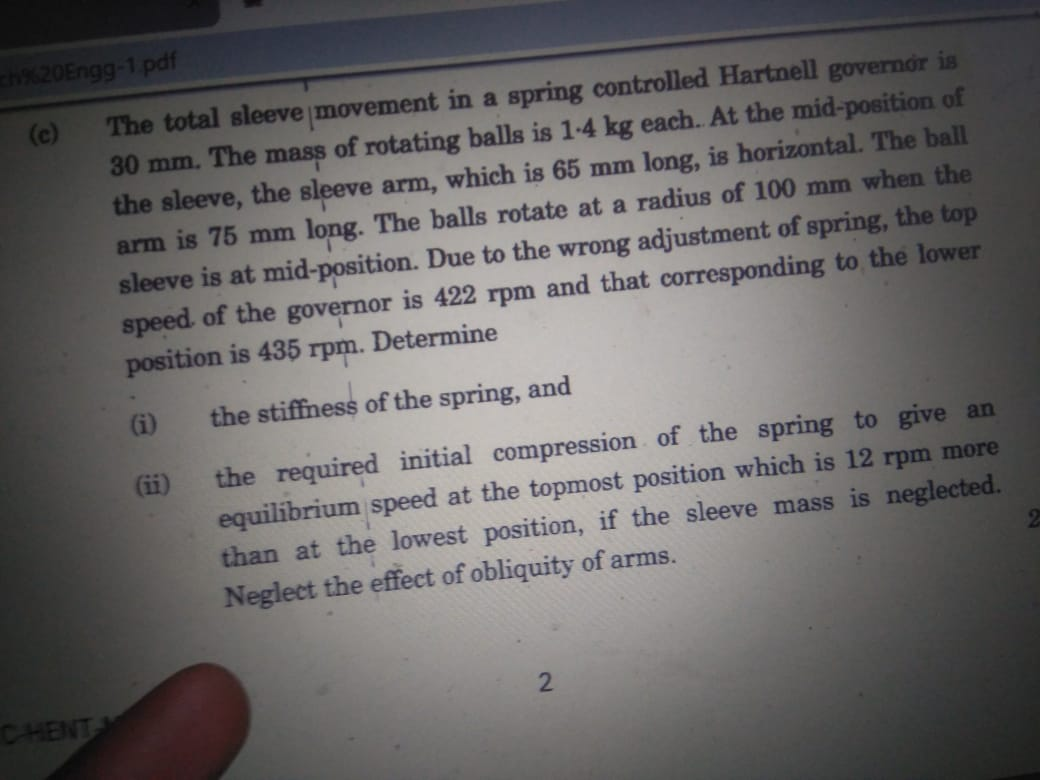 Solved ch20Engg-1 pdf (c) The total sleeve movement in a | Chegg.com