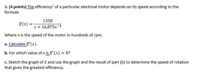 Solved 3. (4 points) The efficiency formula of a particular | Chegg.com