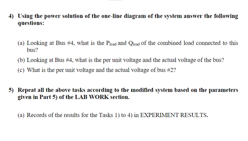 For the power system shown in Fig 1 next page, | Chegg.com